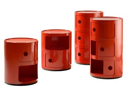 Componibili rund 2 Fächer, Blau | Kartell | Beistell- & Rollcontainer ...