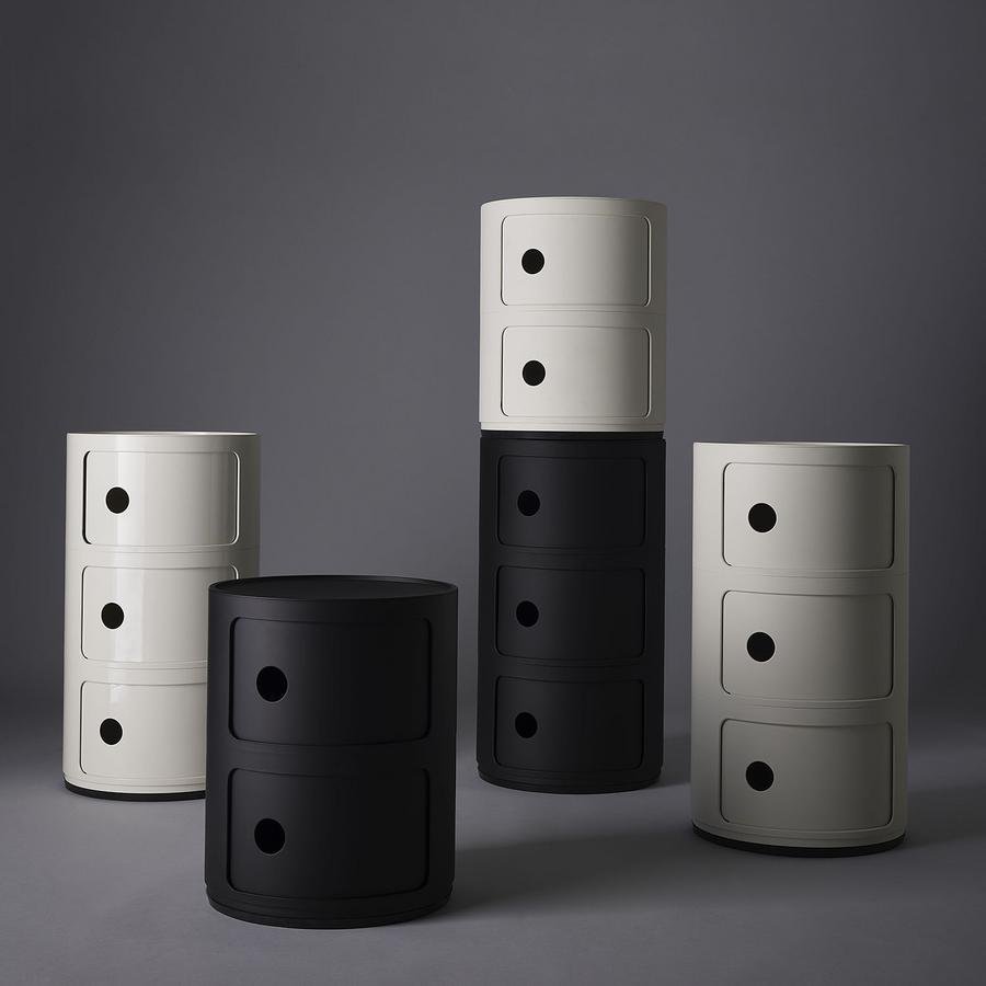 Componibili Matt, 2 Fächer, Schwarz | Kartell | Beistell ...