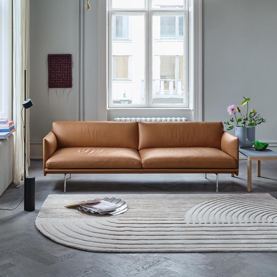 Outline Sofa, Dreisitzer, Stoff Vidar 554 - Black blue | Muuto | Sofas ...