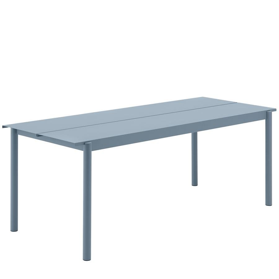 Linear Steel Table, L 140 x B 75 cm, Pale blue | Muuto | Gartentische ...