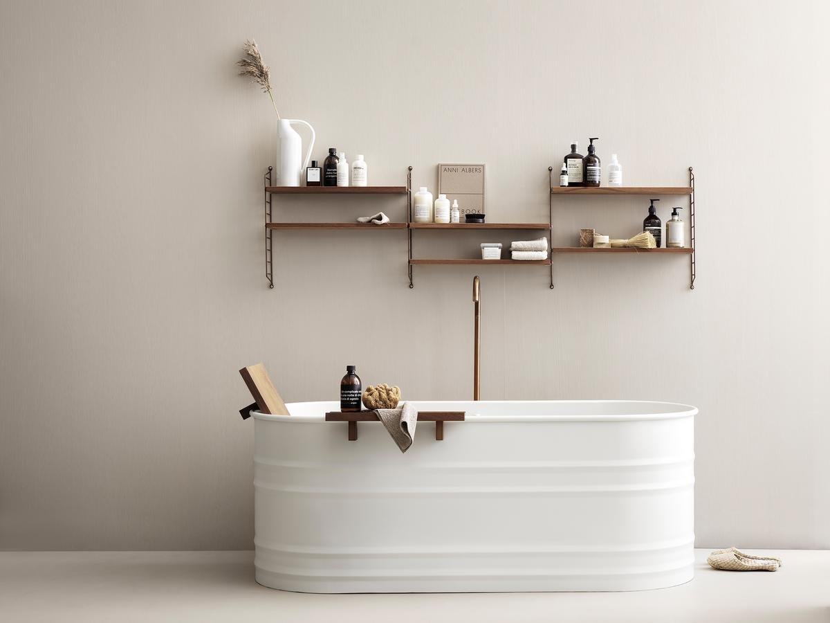 String System Wandregal L, 30 cm, Grau, Eichefurnier | String | Regale ...