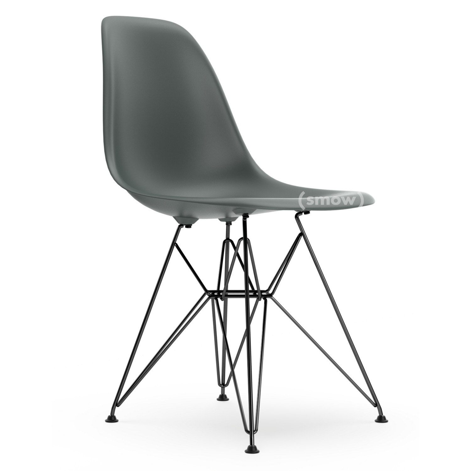 Vitra Eames Plastic Side Chair RE DSR Granitgrau Ohne Polsterung Ohne Polsterung Standardhohe 43 cm Beschichtet basic dark