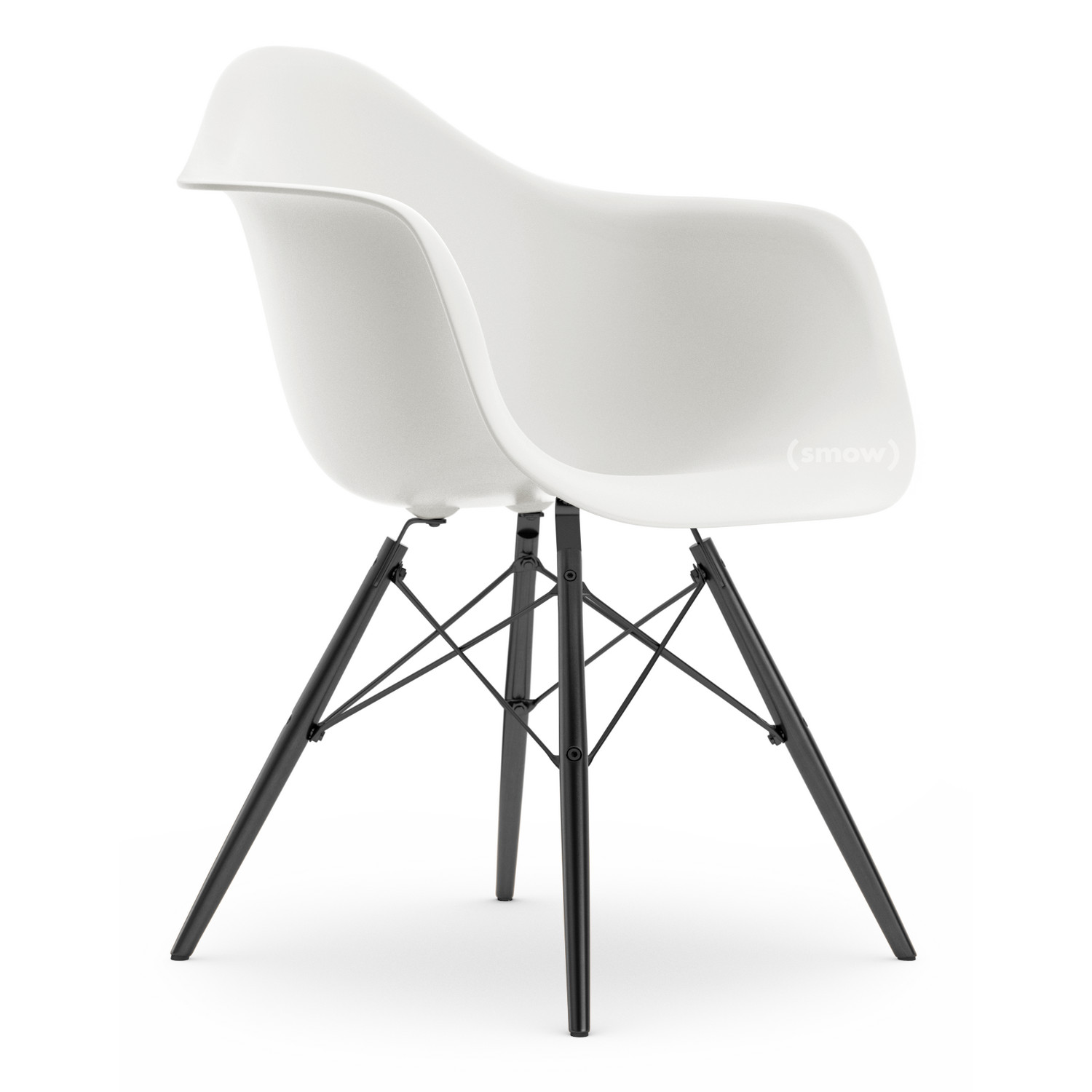 Eames Plastic Armchair RE DAW WeiB Ohne Polsterung Ohne Polsterung Standardhohe 43 cm Ahorn schwarz Vitra von Charles Ray Eames 1950 Original von smow