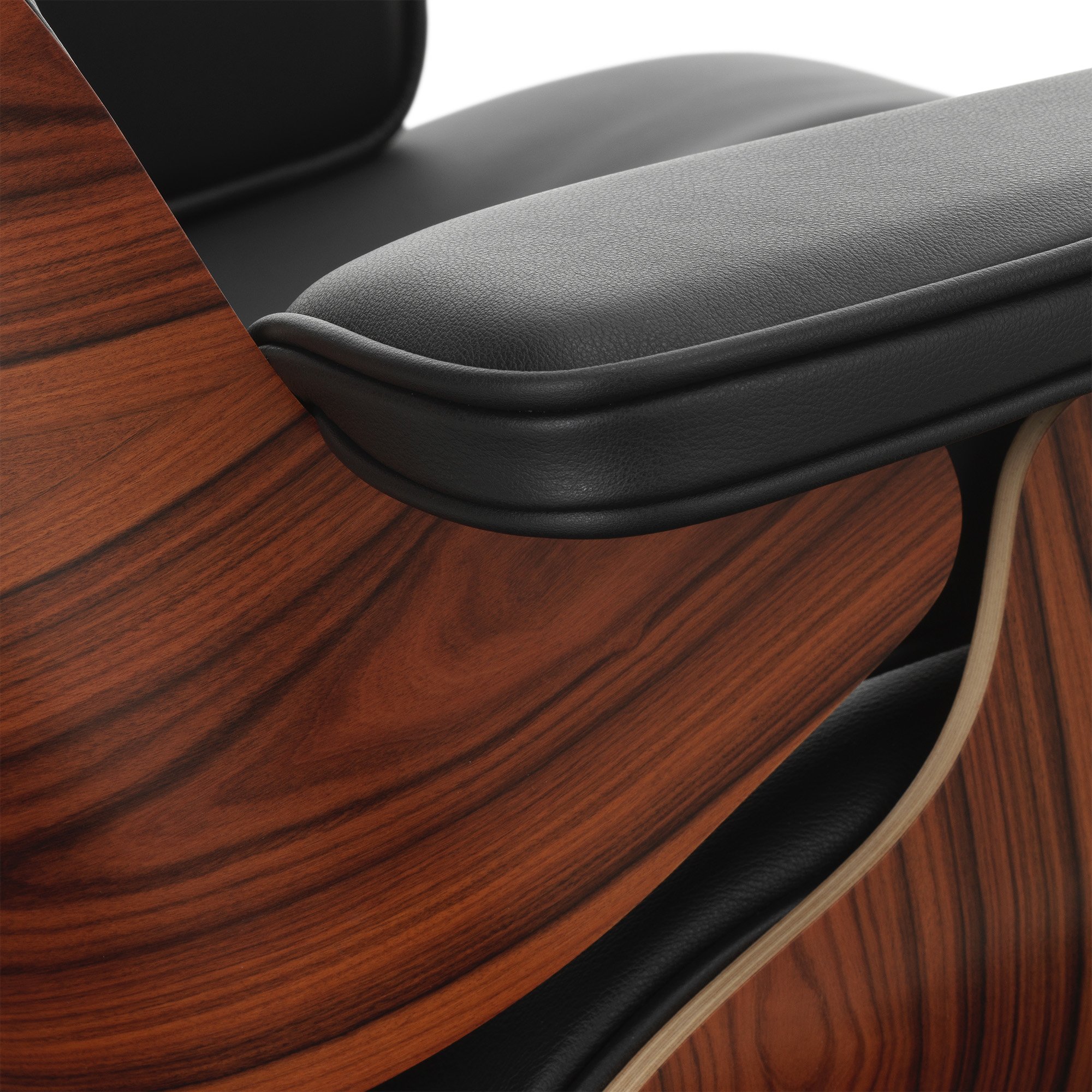 Eames Lounge Chair & Ottoman, Nussbaum natur, Leder Premium F kastanie ...