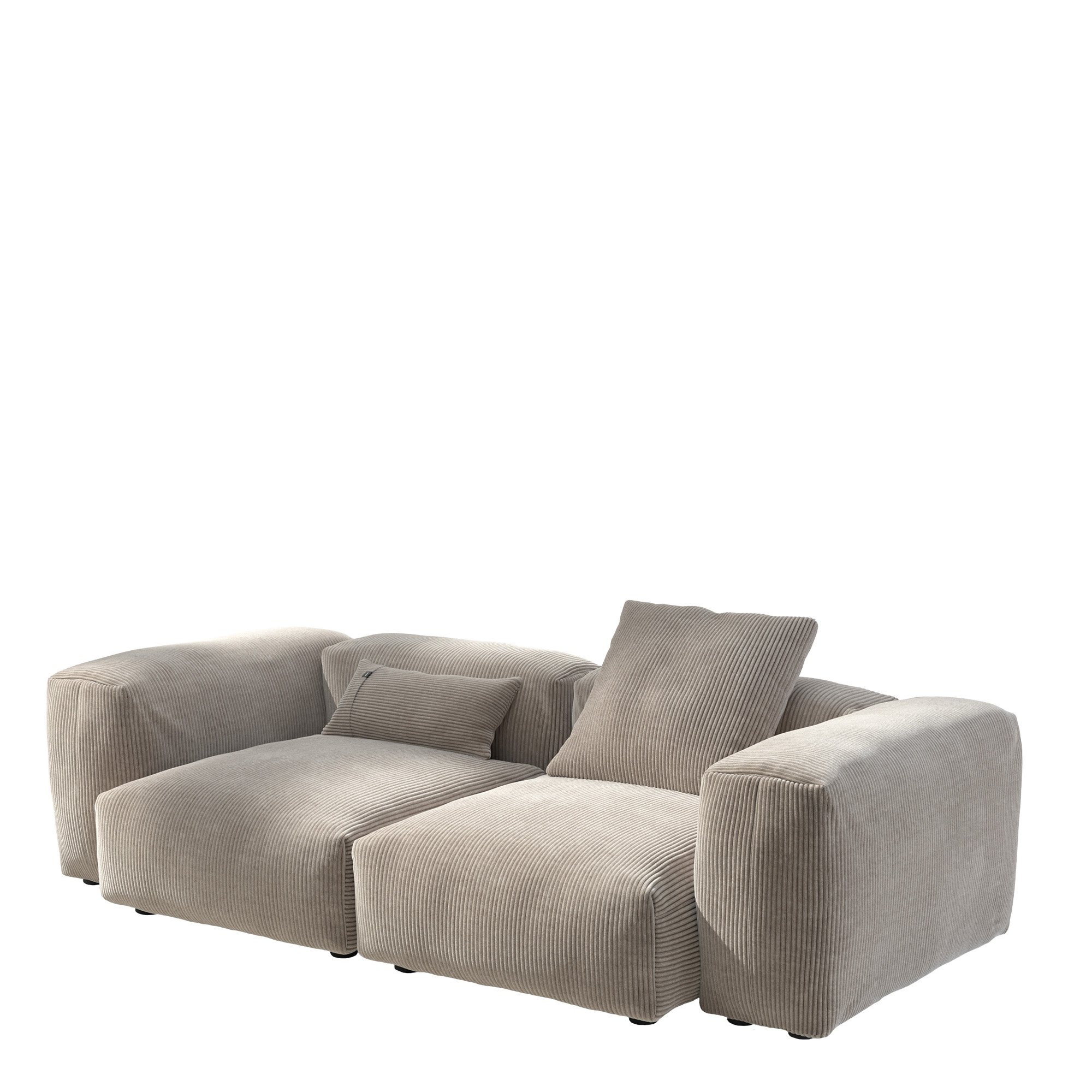 Vetsak Sofa Set 2, M, Cord velours - Platinum, Mit Kissen | Vetsak ...