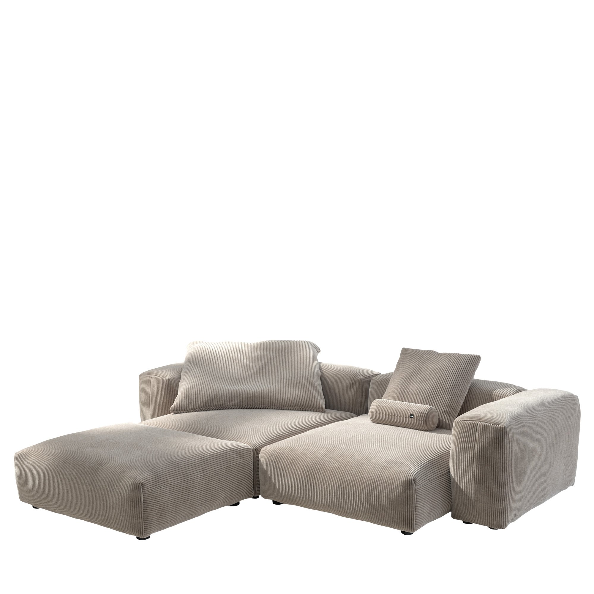 Vetsak Sofa Set 3, Cord velours - Platinum, Mit Kissen | Vetsak | Sofas ...