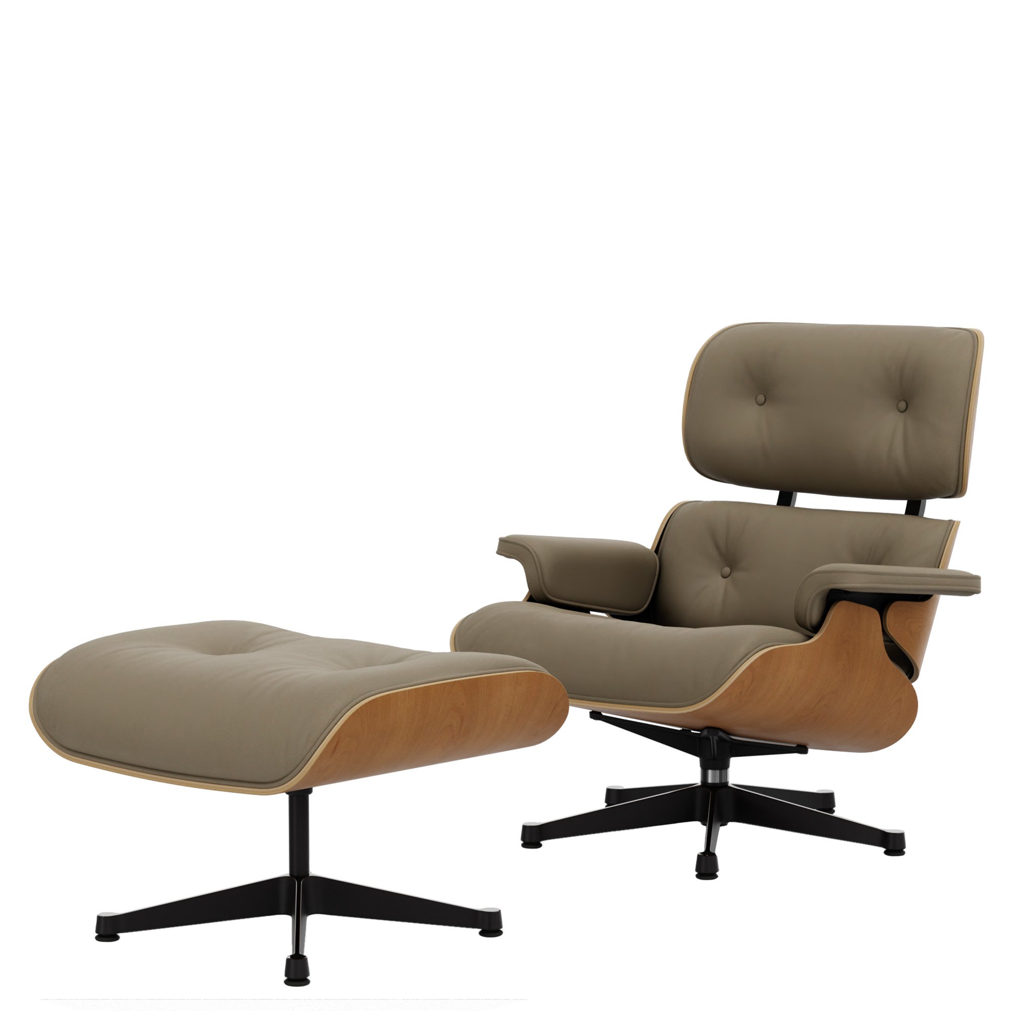 Eames Lounge Chair & Ottoman - Natural Edition, Kirsche, natur, Leder ...